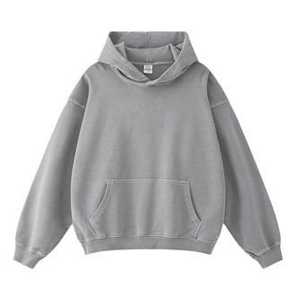 Generic Sweat &agrave; capuche pour homme - Tissu denim - Pull de transition - Coupe droite - Haut r&eacute;tro - Confortable - Manches longues - Pull basique - Sweat doux 