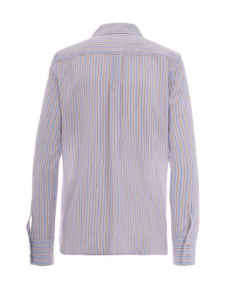 Max Mara Womens Shirt Righe Azzurra Sky Blue Silk