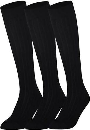 MySocks 3 paires de chaussettes hautes aux genoux côtelées Noir