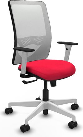 Piqueras y Crespo Roter B&uuml;rostuhl Zulema mit wei&szlig;en und schwarzen Armlehnen, h&ouml;henverstellbare Lendenwirbelst&uuml;tze, ausgestattet mit Sincro 3-Positionen und Schneidescha