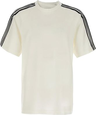Yohji Yamamoto Homme, Tops, Blanc, Taille: XS Short Sleeve Tee 3-Stripes