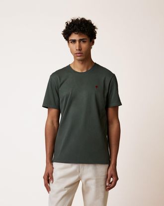 Faguo T-shirt vert fonc&eacute; coton recycl&eacute;