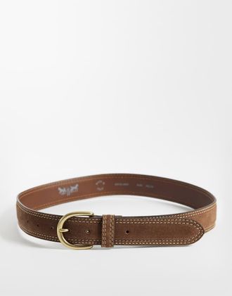 Levi's Olivia - Ceinture classique avec bordure en plumes - Marron-Vert