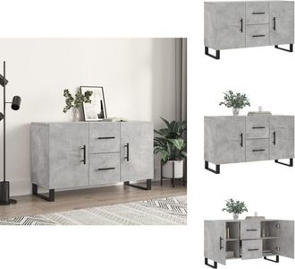 vidaXL Buffet gris béton 100x36x60 cm bois dingénierie - Buffet Moderne - Buffet Design - Armoire Rangements - Meuble Rangement - Mobilier Salon