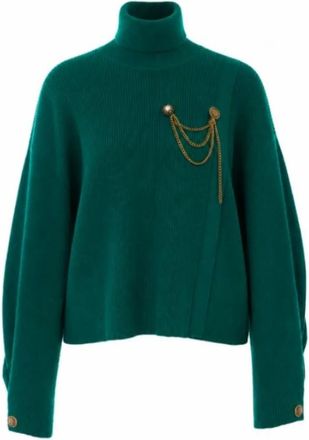 Liu Jo Femme, Pulls, Vert, Taille: 40 FR Pull &agrave; col roul&eacute;