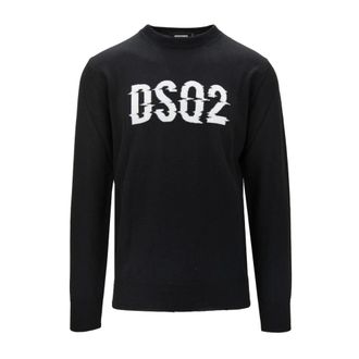 Dsquared2 Wollpullover mit Logo - - Knitwear - Herren - Schwarzk - M