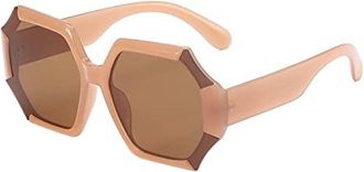 Generic Lunettes de soleil polygonales à large monture en plein air Vacances Pare-soleil Protection solaire Lunettes de soleil (couleur : B, taille : moyen) 2