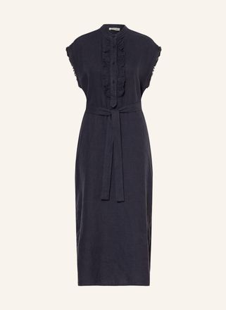 SoSUE Sosue Leinenkleid Mit R&uuml;schen blau