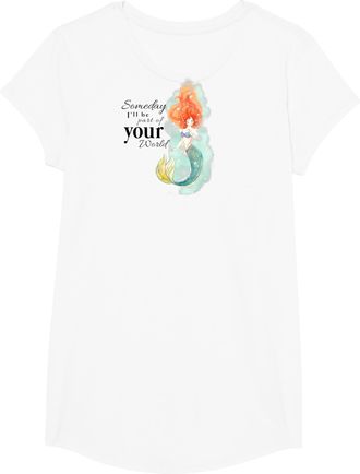 Disney Little Mermaid Ariel Your World Watercolor T-Shirt T-Shirt