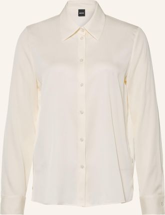 HUGO BOSS Hemdbluse Bonya Mit Seide weiss