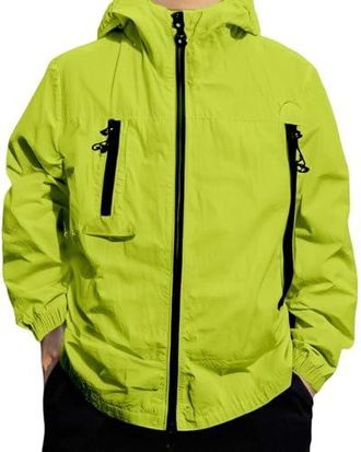Generic Veste de v&eacute;lo r&eacute;fl&eacute;chissante pour homme - Veste de pluie l&eacute;g&egrave;re - Imperm&eacute;able - Coupe-vent - Veste r&eacute;fl&eacute;chissante - Couleur unie - Veste de course dex