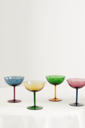 La DoubleJ + Salviati Rainbow Set Aus 4 Coupé-gläsern Aus Muranoglas - Blau