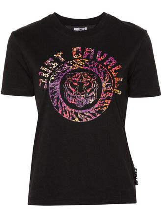 Just Cavalli t-shirt en coton à logo imprimé - Noir