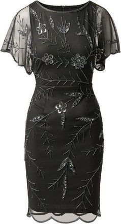 Adrianna Papell Abendkleid Flutter Beaded Dress Umwerfendes, kurzes Cocktailkleid mit Perlenstickerei