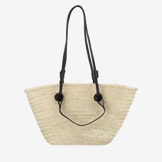 Filippo Catarzi Womens Straw Bag With Logo Natural Shoulder