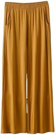 Generic Pantalon ample en modal pour femme, pantalon large grande taille pour femme, couleur unie, pantalon de pyjama l&eacute;ger, taille &eacute;lastique, pantalon de nui