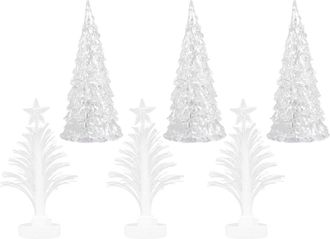 Valiclud 6 Stück Kleine Weihnachtsbaum Tischlichter aus Robustem Material Kleiner Weihnachtsbaum Deko für Schreibtisch und Wohnzimmer Festliche Weihnachtsbeleu