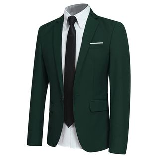 AlltheMen Herren Sakko Slim Fit Sportlich Blazer Anzugjacke 1 Knopf Business Hochzeit Freizeit Gr&uuml;n XXL