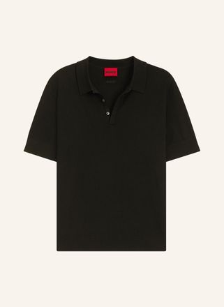 HUGO BOSS Hugo Strick-Poloshirt San Peter schwarz