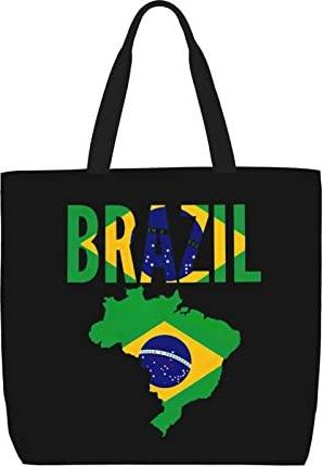 Generic Sac Fourre-Tout Drapeau Br&eacute;silien Sac Cabas Lavables Pliable Sacs &Agrave; Main, Pour Burea, Shopping, Femmes, Filles