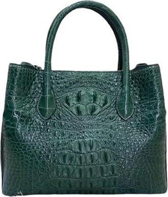 Generic Sac cabas pour femme en cuir de crocodile v&eacute;ritable, bleu ciel, Corful. Sac &agrave; main bandouli&egrave;re simple en cuir dalligator v&eacute;ritable