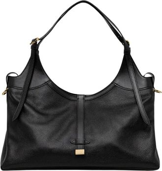 Pollini Femme, Sacs, Noir, Taille: ONE Size Grand Sac Cabas en Cuir
