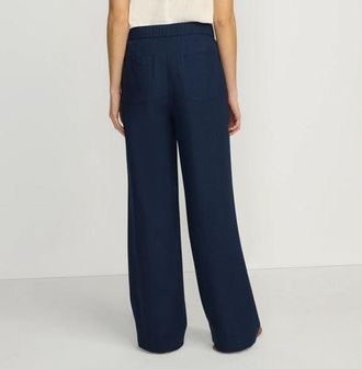 Lands End Weite Hose im Leinenmix, Damen, Größe:36 regular, Blau, Leinen, by Lands End