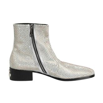 Dolce & Gabbana Kristall Logo Absatz Ankle Boots - - Shoes - Herren - Wei&szlig; - 45 EU