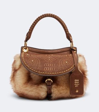 Miu Miu Verzierte Tote Bag Rendez-vous aus Shearling