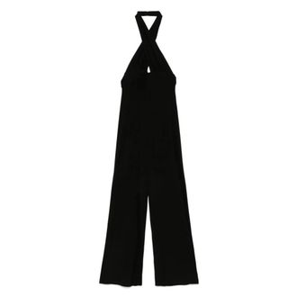 Norma Kamali Kreuz Halter Jumpsuit - - Jumpsuits & Playsuits - Damen - Schwarzk - S