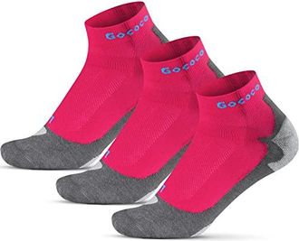 Gococo Gococo Light Sport Chaussettes de sport et de course à pied fines respirantes, anti-bulles pour homme et femme, Cerise - 3-pack, 35-38