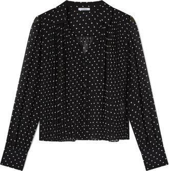 Motivi Polka Dot Georgette Shirt with Pleats - - Blouses & Shirts - Damen - Schwarzk - L