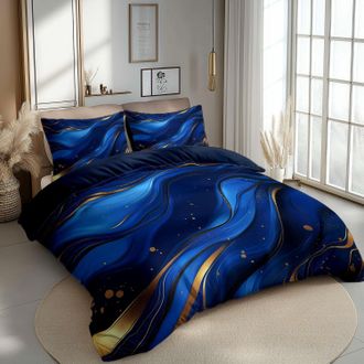 Generic Bettwäsche Abstrakter Luxusmarmor Motiv Kinderbettwäsche Set 100% Mikrofaser Teenager Jungen Mädchen Weich Atmungsaktiv Bettbezug 180 x 200 cm mit Kop