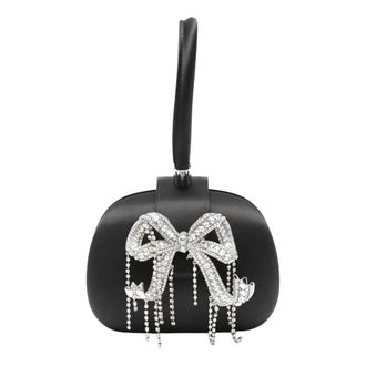 Self Portrait Satin-Clutch mit Henkel - - Bags - Damen - Schwarzk - ONE SIZE