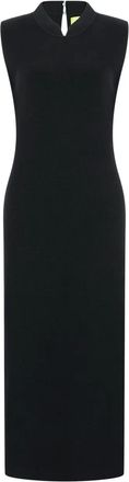 Shanghai Tang robe Qipao &agrave; coupe mi-longue - Noir