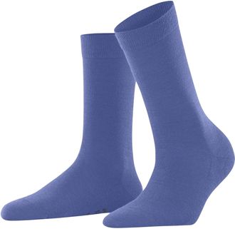Falke Damen Socken Softmerino W So Wolle Baumwolle einfarbig 1 Paar, Blau Water 6550, 37-38