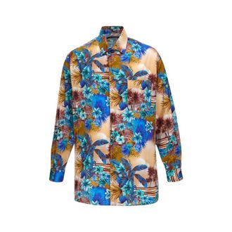 Roberto Cavalli Homme, Chemises, Multicolore, Taille: L Hawaii Print Shirt