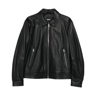 HUGO BOSS Homme, Vestes, Noir, Taille: S Veste en cuir