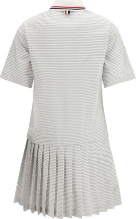 Thom Browne Striped Cotton Polo Dress - Gray