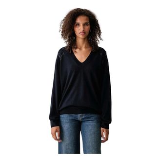 Zadig&Voltaire Pull-over col V Swyny - Femme - Pulls - Bleu - Taille: 40 FR