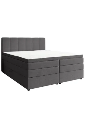 Esposa Boxspringbett, Anthrazit, Textil, H2 + H3, 7-Zonen, H&ouml;he ca. 17 cm, 160x200 cm, Bettkasten, gepolstertes Kopfteil, Topper durchgehend, in verschiedene