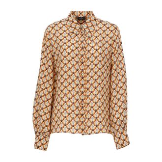 Etro Kontrastreiches Floralia Seidenhemd - - Blouses & Shirts - Damen - Orange - 2XS