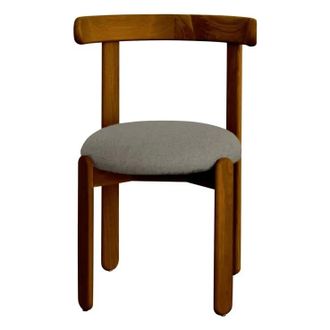 Gabrielle Paris Chaise Lilas en bois finition Teck, assise en laine Gabrielle Paris
