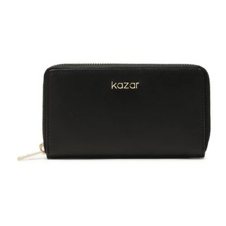 Kazar Schwarzes Lederportemonnaie mit Rei&szlig;verschluss - - Accessories - Damen - Schwarzk - ONE SIZE