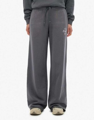 Superdry Athletic Essentials - Gerade geschnittene Jogginghose in Anthrazit-Grau