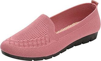 Generic Étole Casual Coins Bout Chaussures Femmes Pois Mesh Slip-On Unique Respirant Rond Casual Chaussures Femmes Casquettes pour Travail, rose, 38 EU