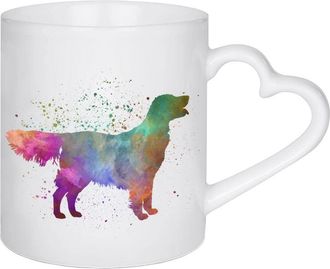 artboxONE Herztasse Flat Coated Retriever Watercolor von Paul Rommer - Herztasse Tiere