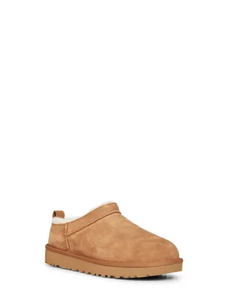 UGG Womens Mules Classic Micro Camel Suede Leather Sandal