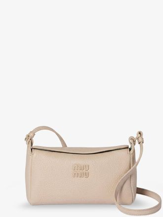 Miu Miu Leather crossbody bag with logo on the front - MIU MIU - gender_Woman