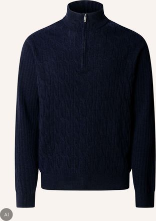 Hackett Pullover Lambswool Cable Hzip blau